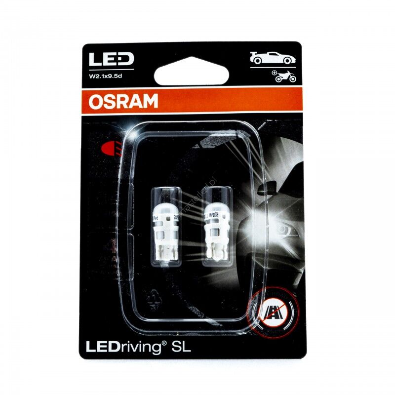 Żarówki OSRAM W5W 12V Red - czerwone LEDriving blister 2825DRP-02B ...