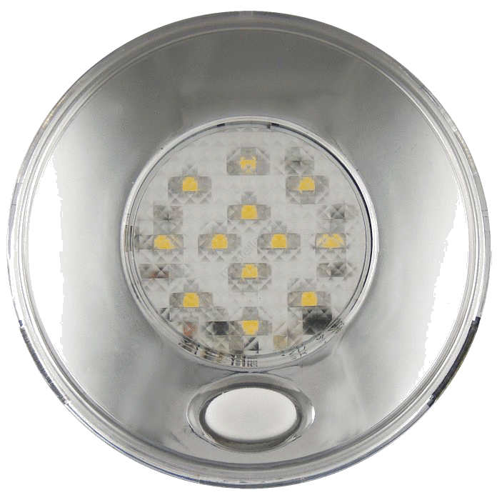 Round Interior Light with Switch, Chrome, 12V or 24V | masterled.pl