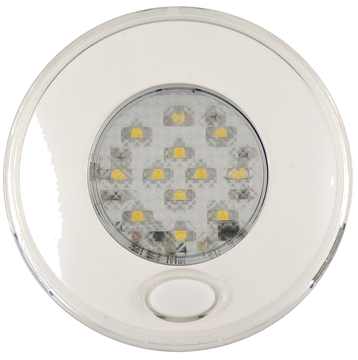 Round Interior Light with Switch, White, 12V or 24V | masterled.pl